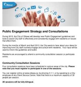 Public Engagement Consultations for City of Ottawa – Champlain Park ...