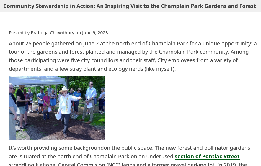 Pollinator Garden in the News – Champlain Park Community
